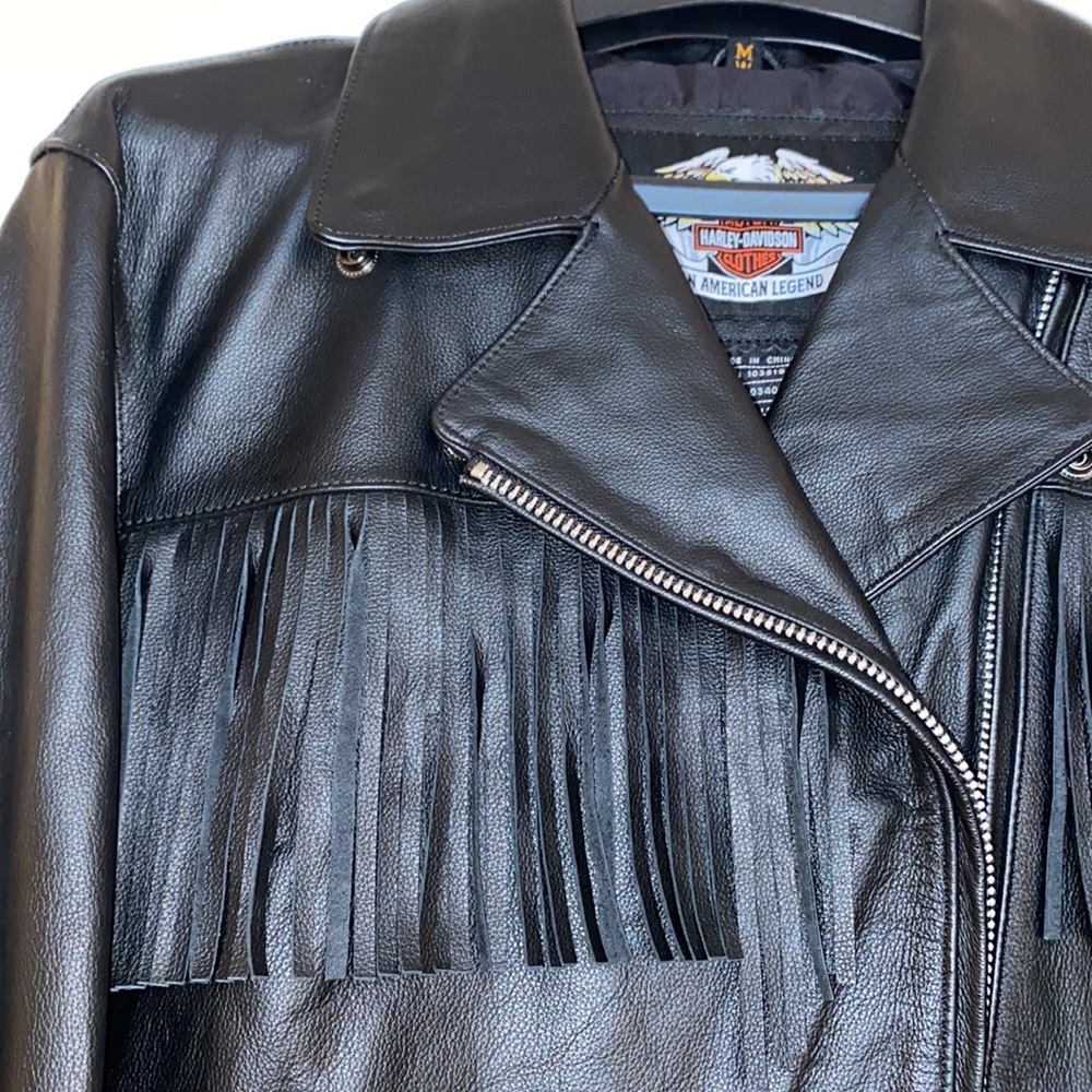 Authentic Harley Davidson Fringe Leather Jacket Size M - Gem